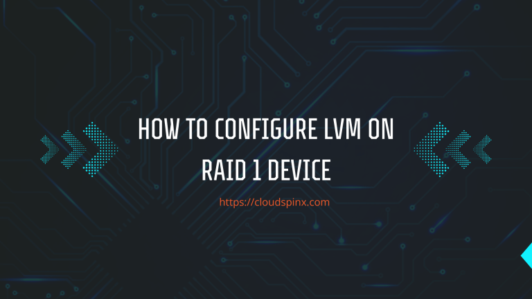 How To Configure Lvm On Raid 1 Device