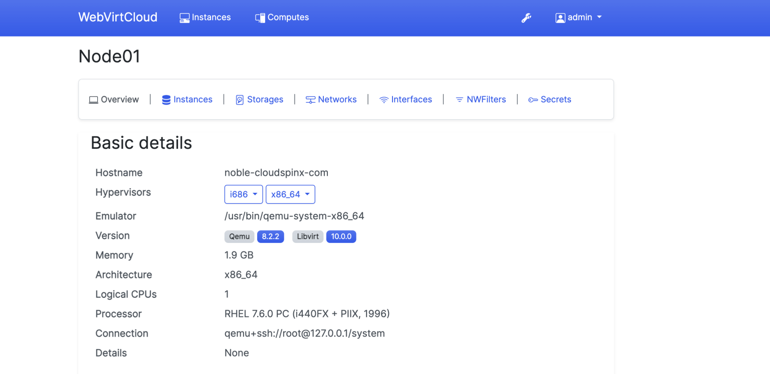 Manage KVM on Ubuntu 24.04 using WebVirtCloud - CloudSpinx