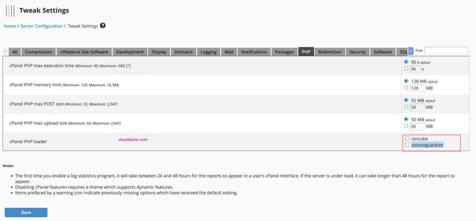 Enable ioncube and sourceguardian PHP loader on cpanel - CloudSpinx