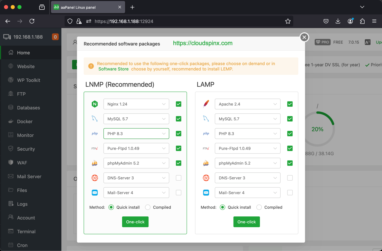 How To Install and Use aaPanel on Debian 12,11,10 - CloudSpinx