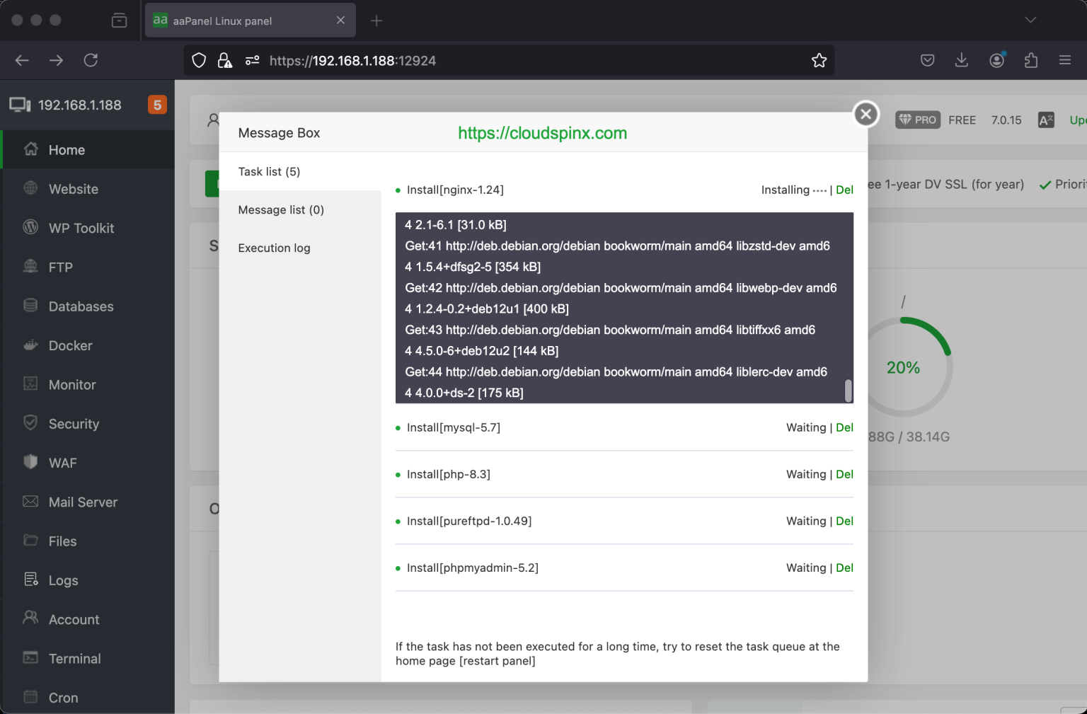 How To Install and Use aaPanel on Debian 12,11,10 - CloudSpinx