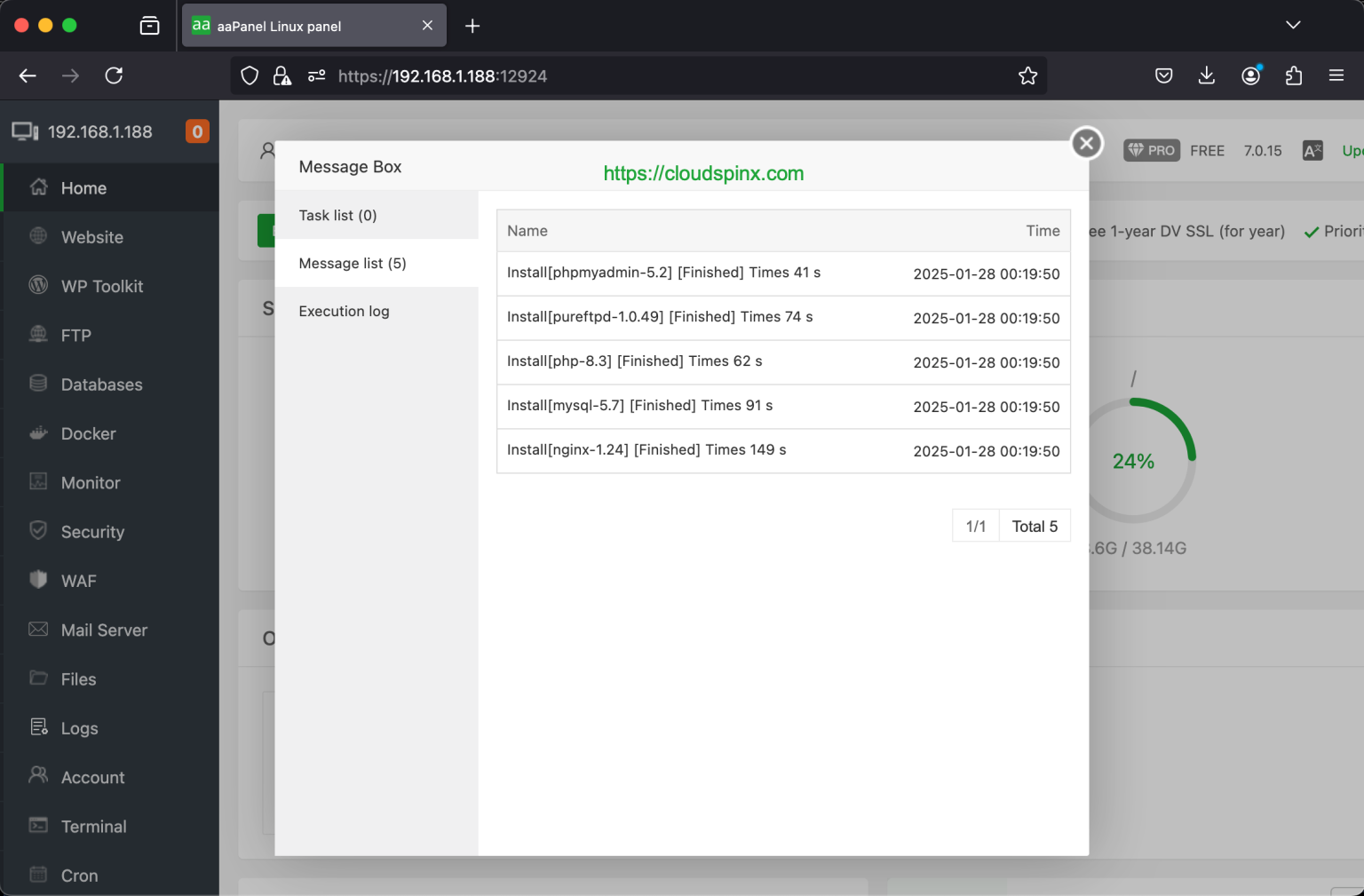 How To Install and Use aaPanel on Debian 12,11,10 - CloudSpinx
