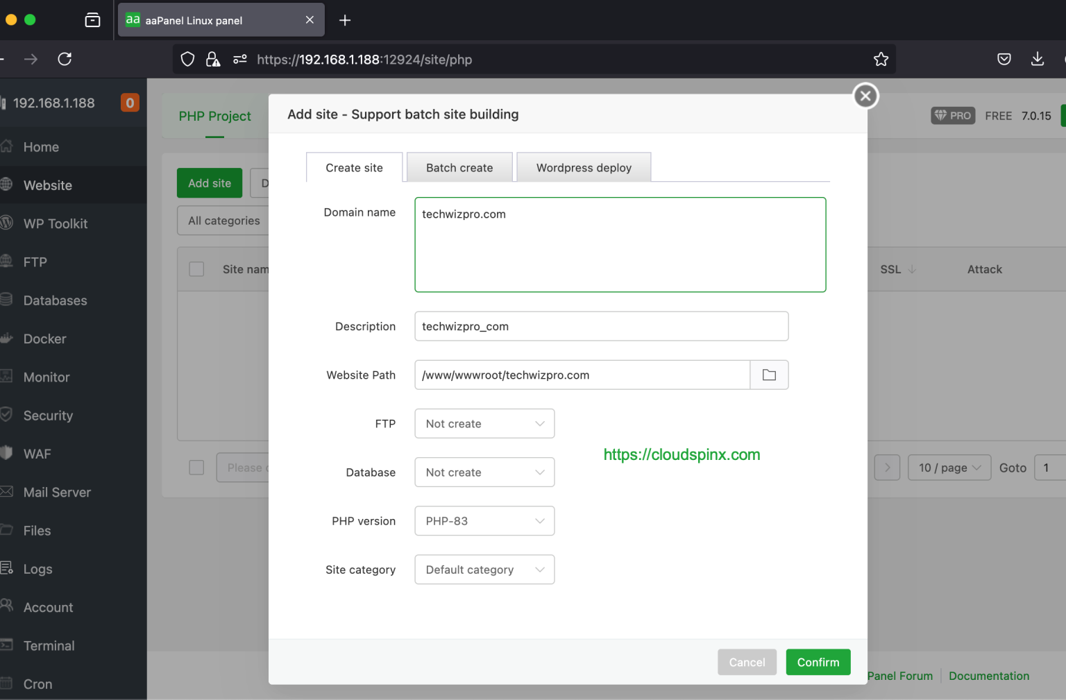 How To Install and Use aaPanel on Debian 12,11,10 - CloudSpinx