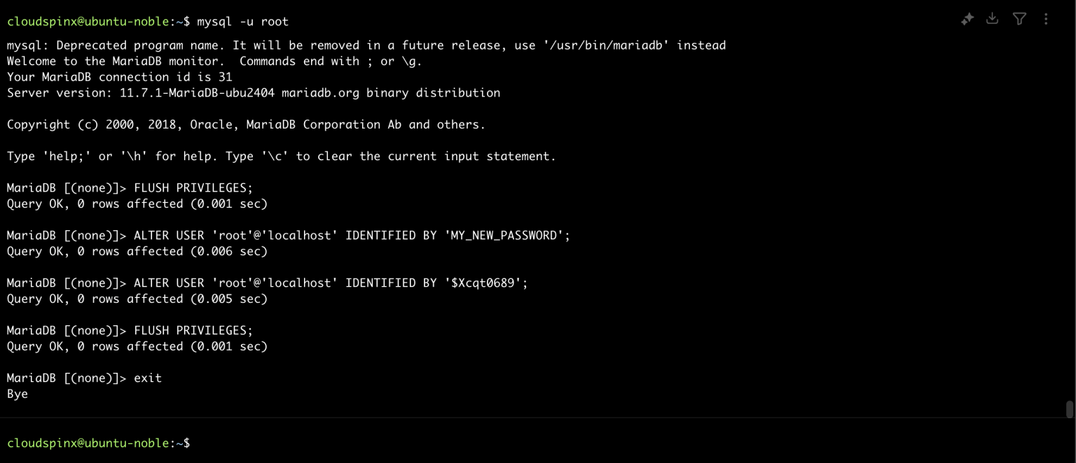 How To Recover MySQL / MariaDB root user password - CloudSpinx