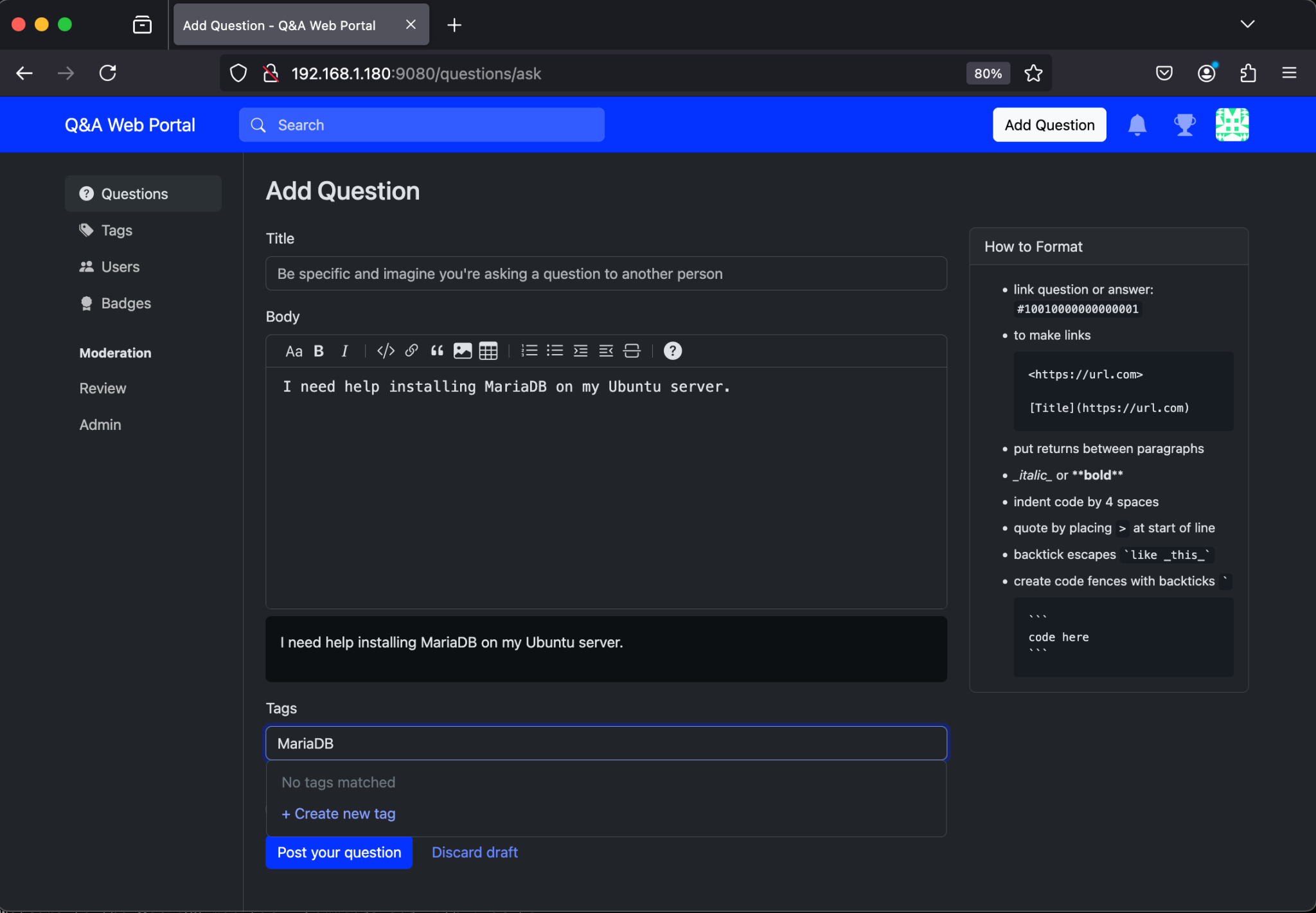 How To Setup Q&A web portal using Answer - CloudSpinx