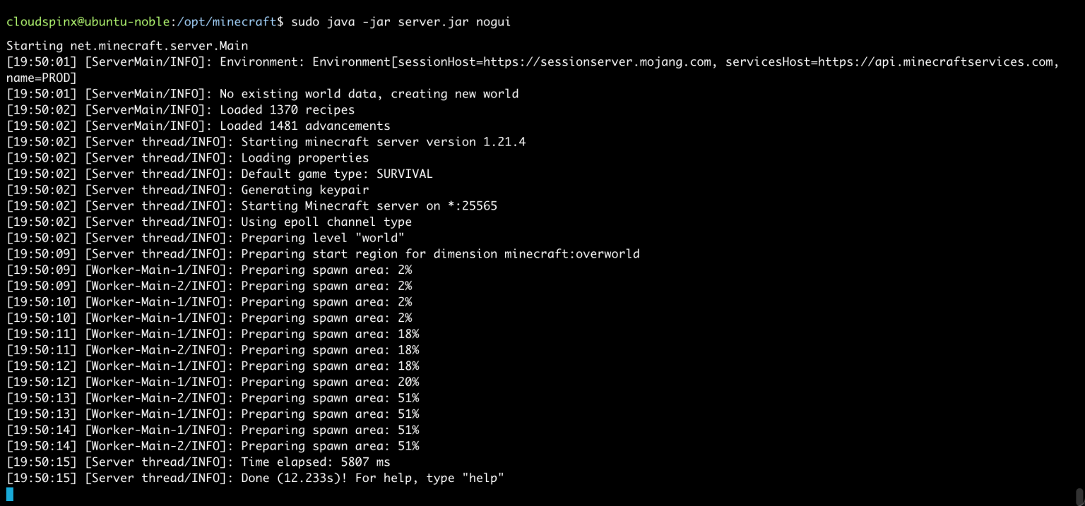 Install and Use Minecraft Server on Ubuntu 24.04 - CloudSpinx
