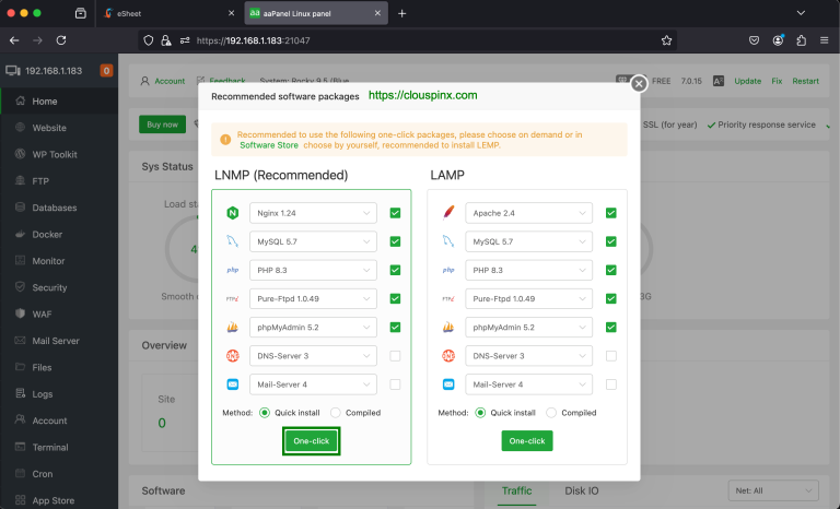 Install and Use aaPanel on Rocky Linux 9 | AlmaLinux 9 - CloudSpinx