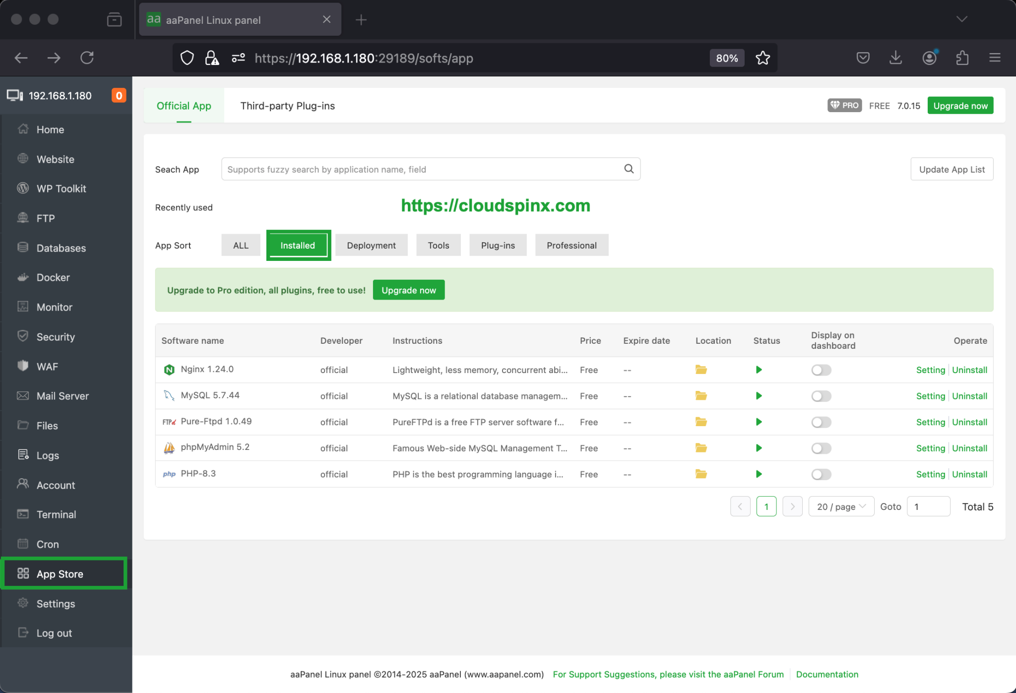 Install and Use aaPanel on Ubuntu 24.04 | 22.04 - CloudSpinx