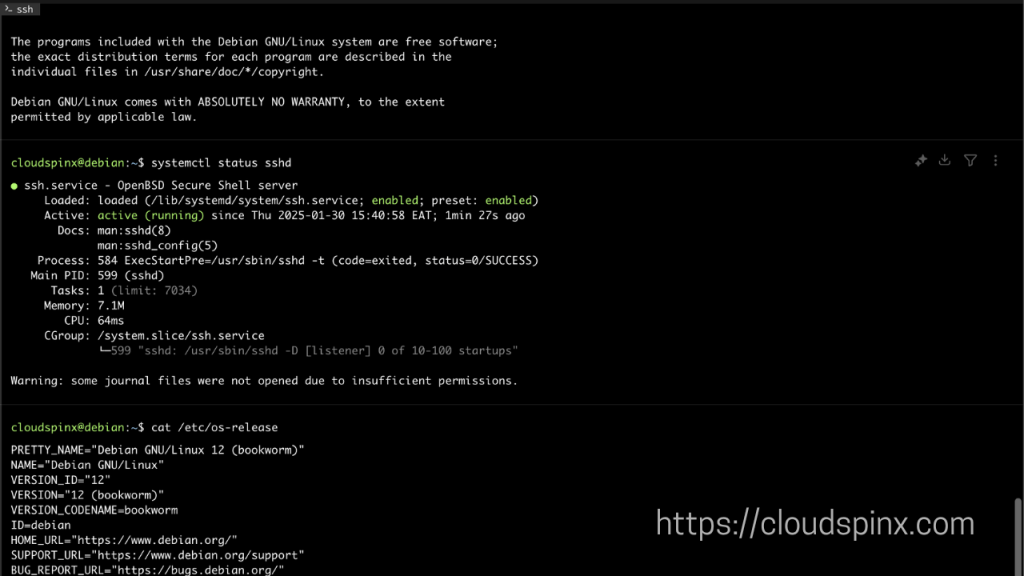 Using SSH and SSH Keys on Debian 12 / 11/10 - CloudSpinx