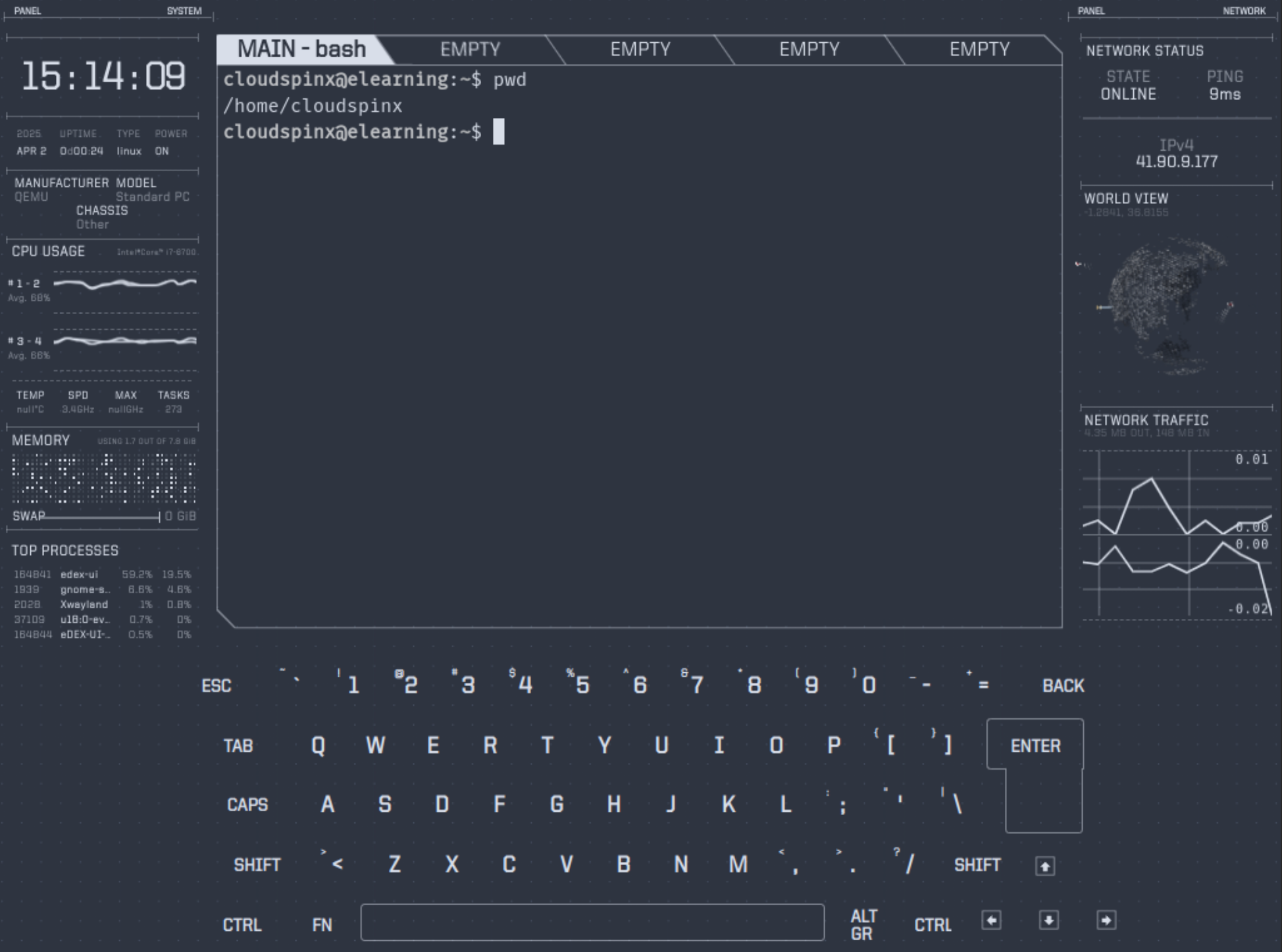 How To Install eDEX-UI terminal emulator on Linux Mint - CloudSpinx