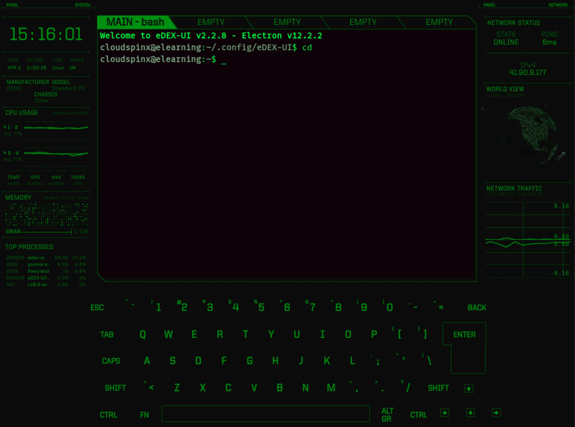 How To Install eDEX-UI terminal emulator on Linux Mint - CloudSpinx