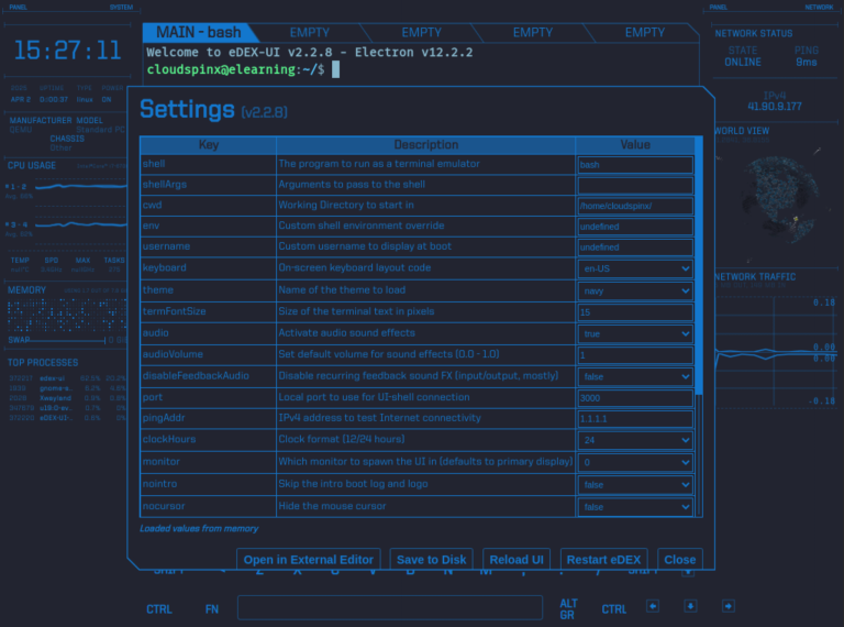 How To Install eDEX-UI terminal emulator on Linux Mint - CloudSpinx