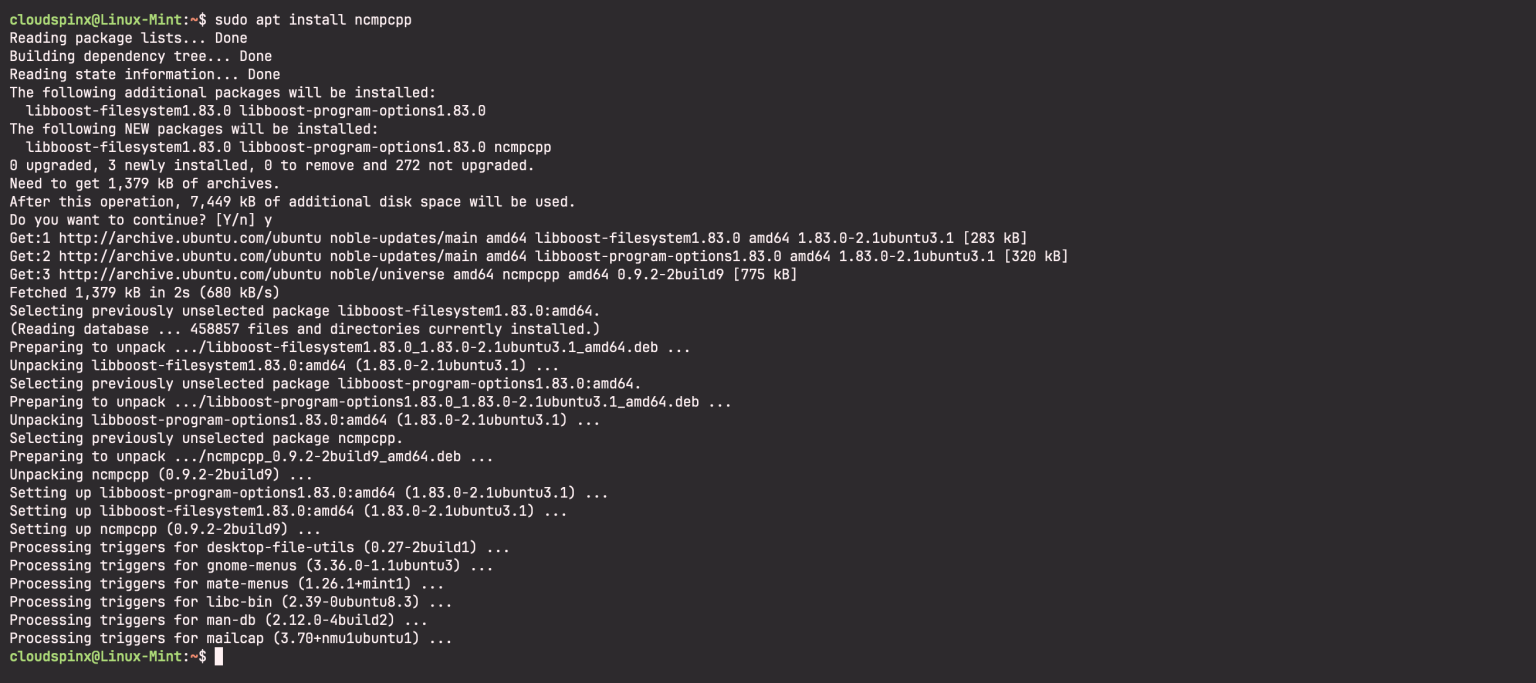 Install and Configure MPD with NCMPCPP on Linux Mint 22 - CloudSpinx