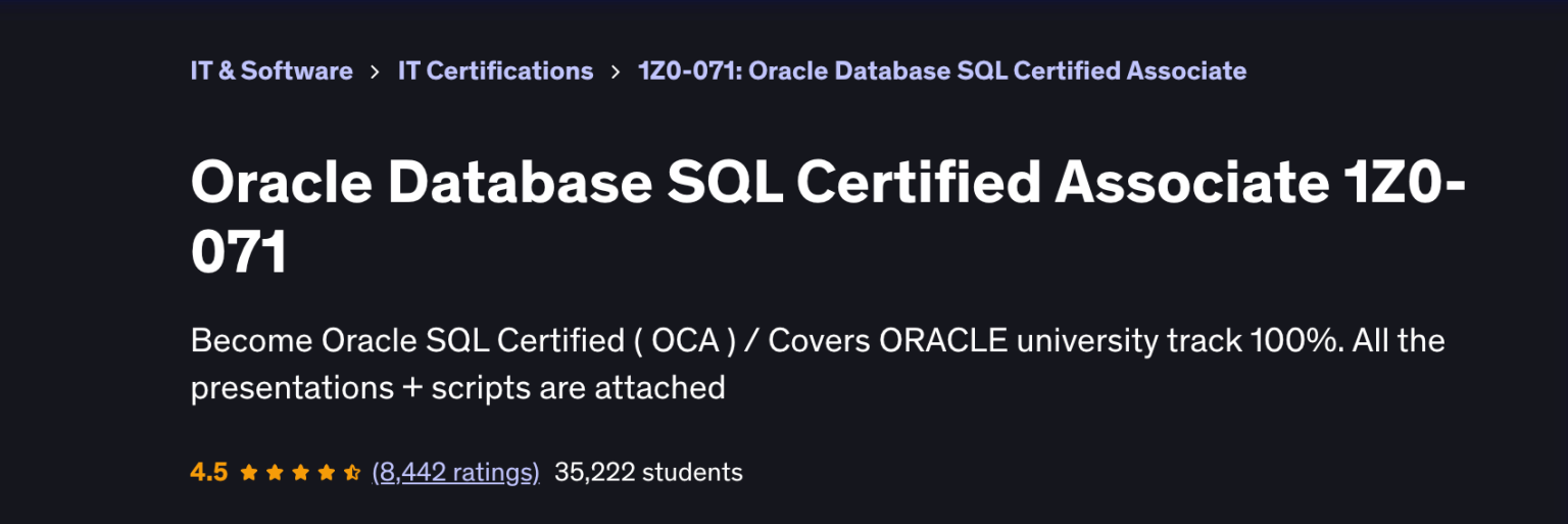 10 Best Udemy Courses to Learn Oracle Database in 2025 - CloudSpinx