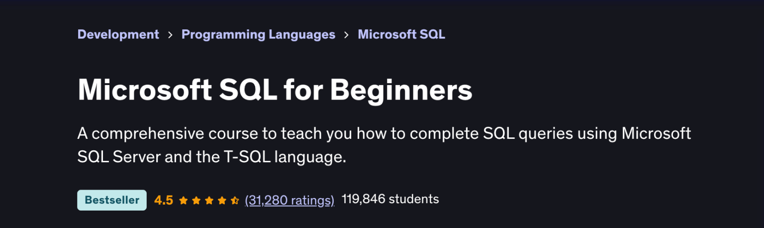 Best Microsoft SQL Database Video Courses For 2025 - CloudSpinx