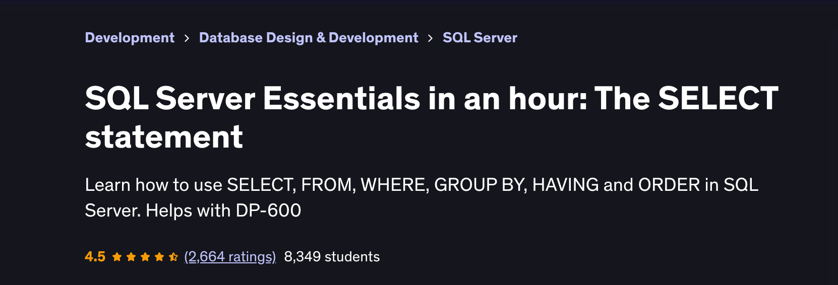 Best Microsoft SQL Database Video Courses For 2025 - CloudSpinx