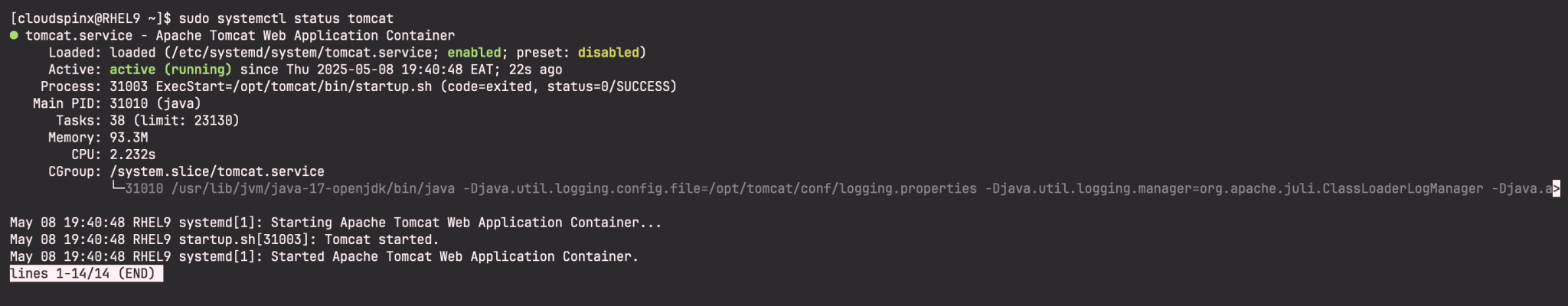 How To Install Apache Tomcat 11 on RHEL 9|CentOS Stream 9 - CloudSpinx