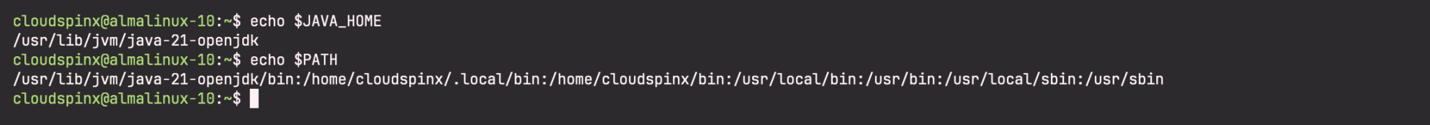 Install Java 21 LTS (OpenJDK 21) on AlmaLinux | CentOS | RHEL 10 - CloudSpinx