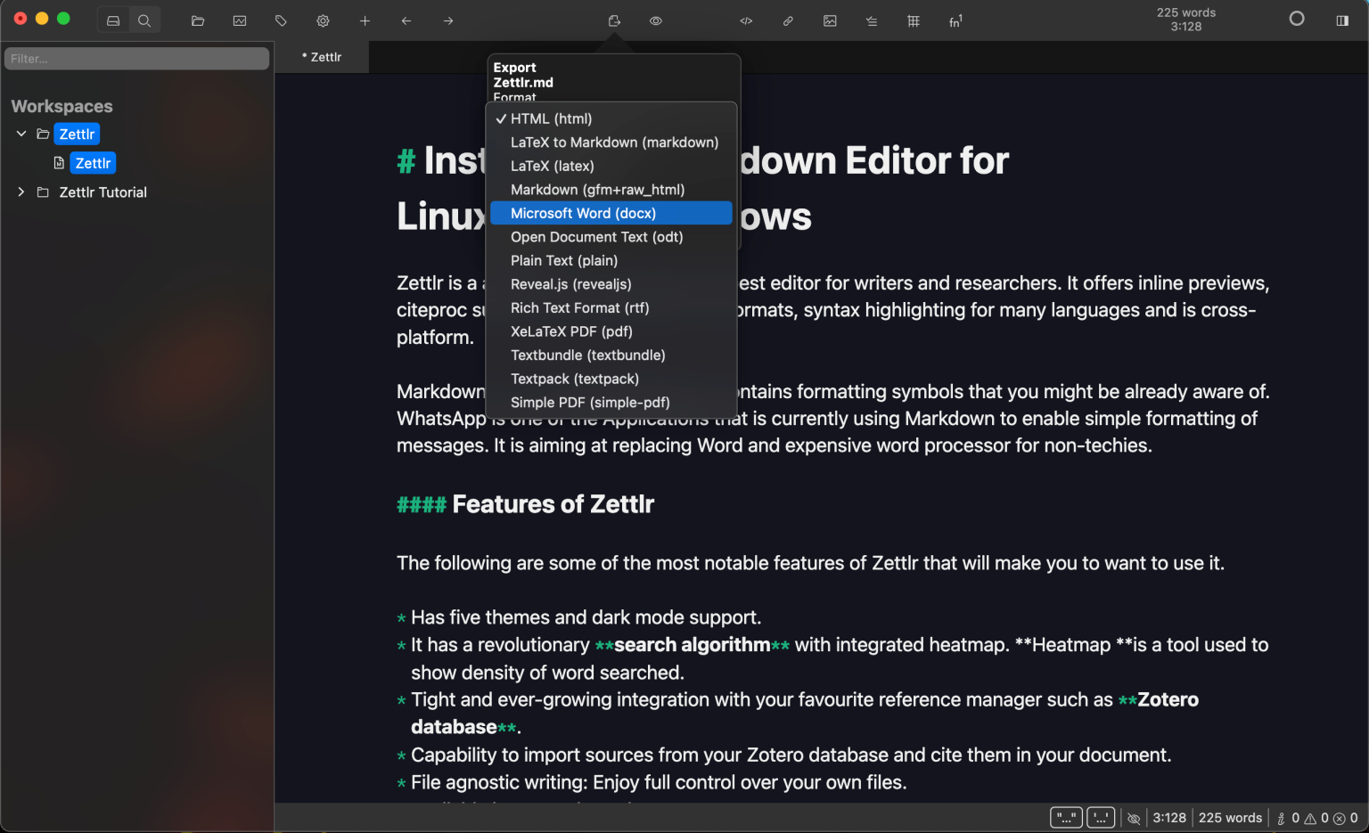 Install Zettlr Markdown Editor for Linux|macOS|Windows - CloudSpinx