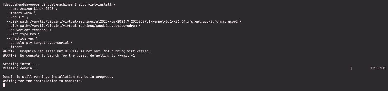 How To Install Amazon Linux 2023 on KVM using QCOW2 Image - CloudSpinx