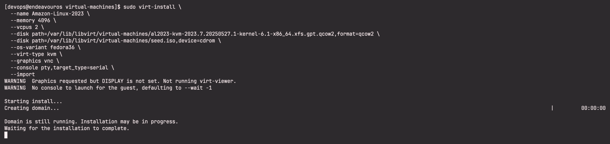 How To Install Amazon Linux 2023 on KVM using QCOW2 Image - CloudSpinx