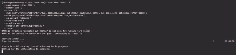 How To Install Amazon Linux 2023 on KVM using QCOW2 Image - CloudSpinx