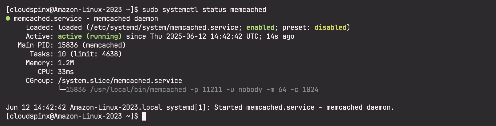 How To Install Memcached on Amazon Linux 2023 - CloudSpinx