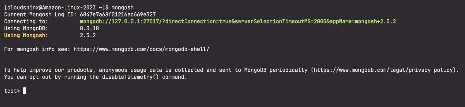 How To Install MongoDB 8.0 on Amazon Linux 2023 - CloudSpinx