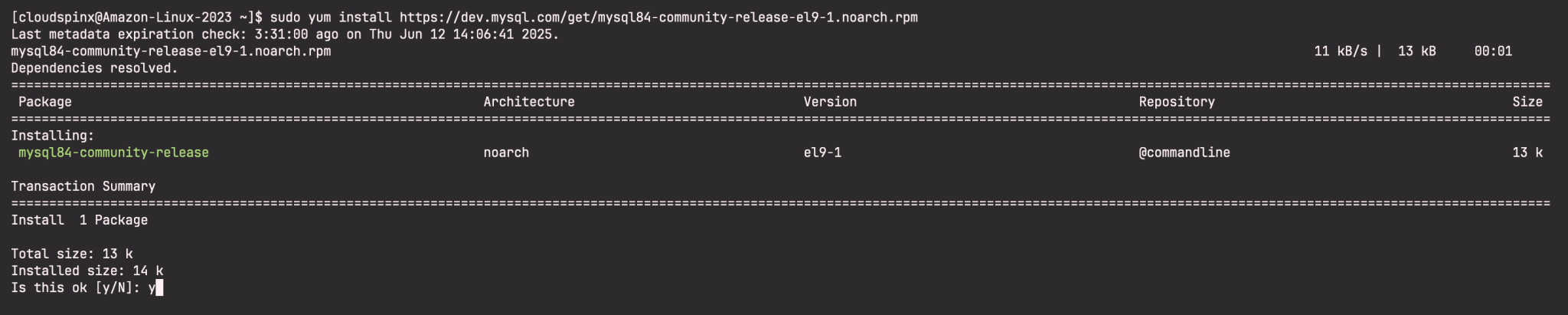How To Install MySQL 8.4 on Amazon Linux 2023 - CloudSpinx