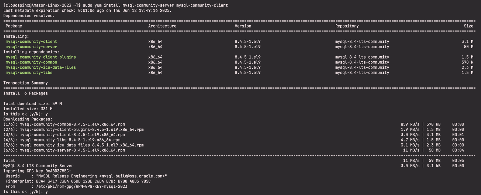 How To Install MySQL 8.4 on Amazon Linux 2023 - CloudSpinx