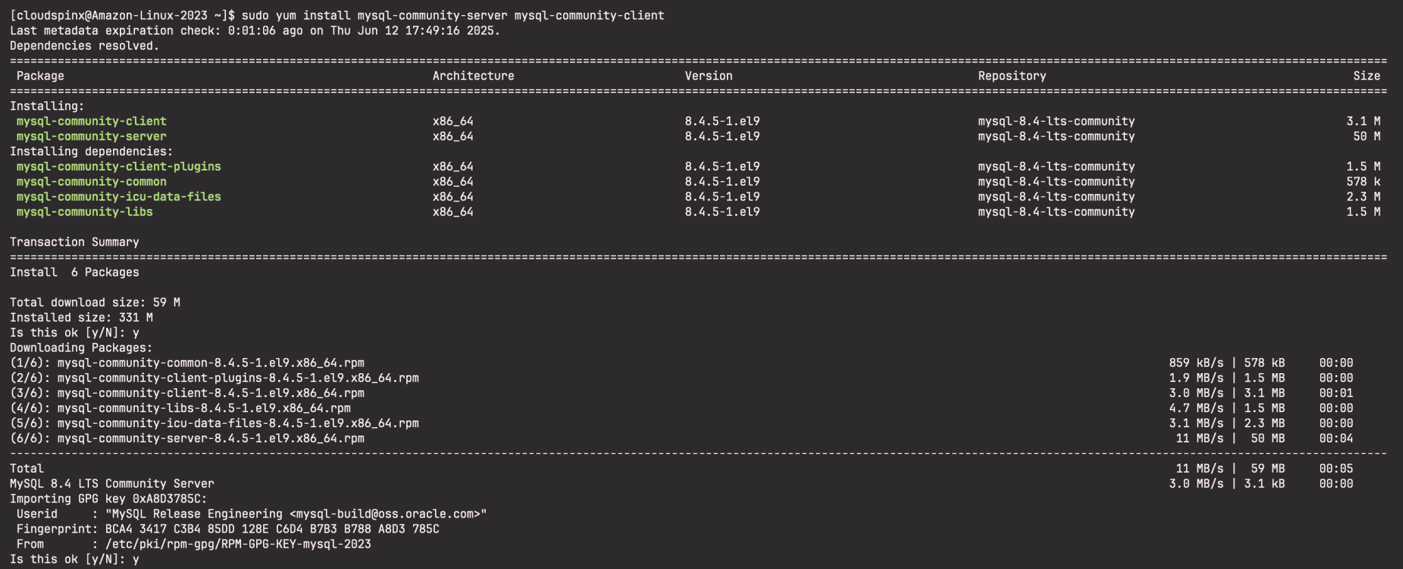 How To Install MySQL 8.4 on Amazon Linux 2023 - CloudSpinx