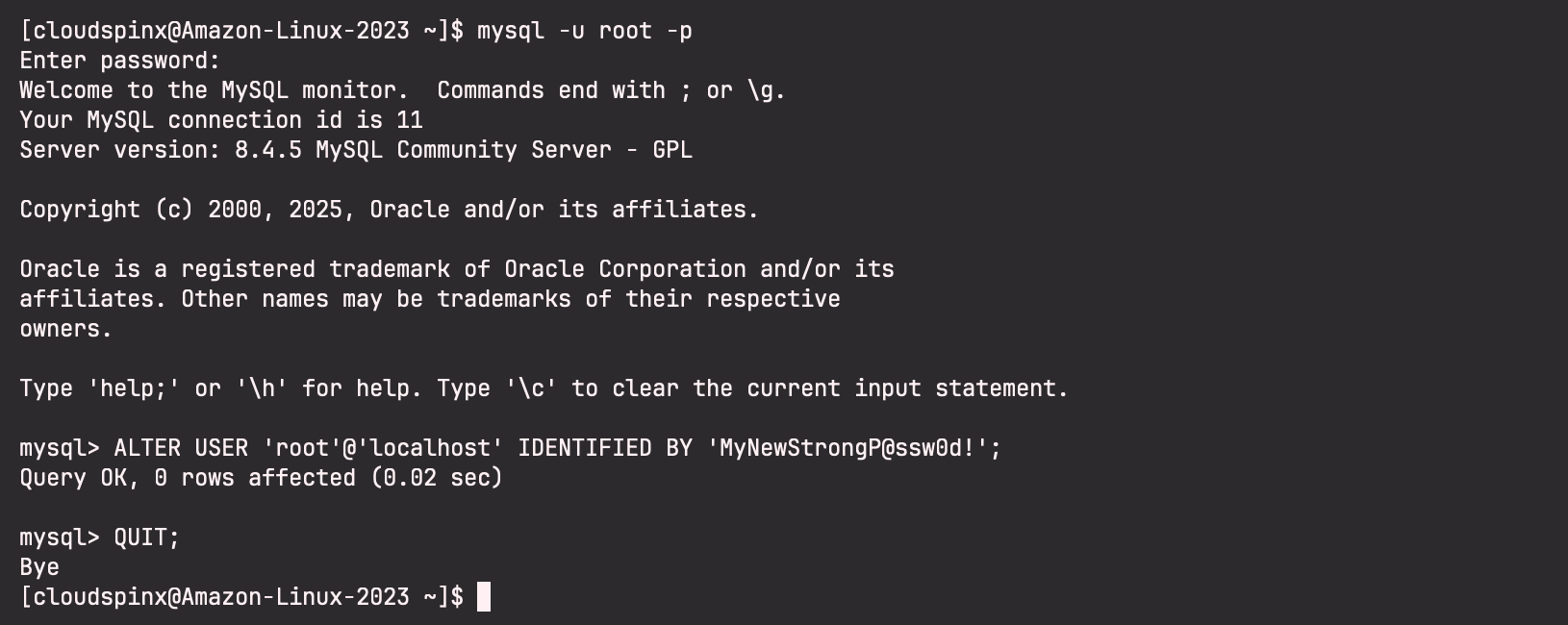 How To Install MySQL 8.4 on Amazon Linux 2023 - CloudSpinx