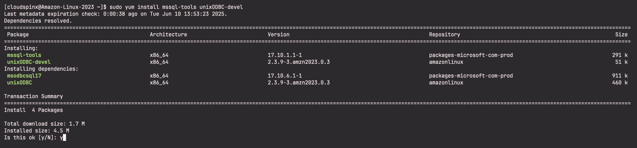 Install Microsoft SQL Server 2022 on Amazon Linux 2023 - CloudSpinx