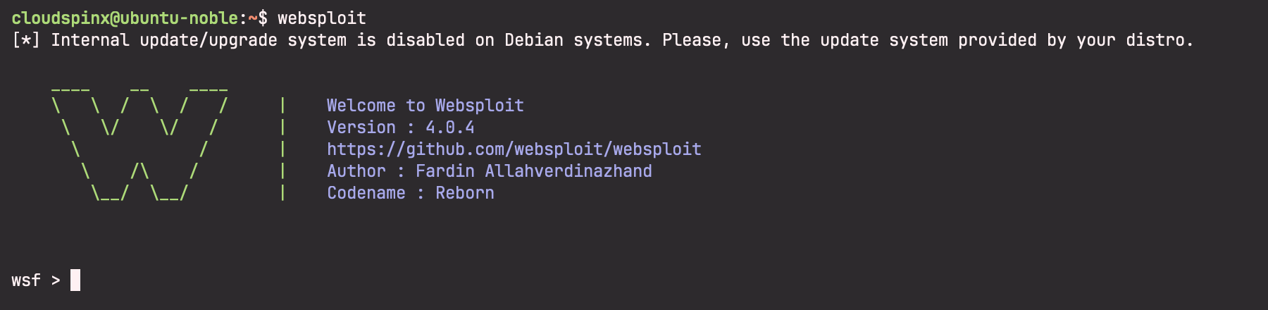 Install and Use Websploit on Ubuntu | Debian - CloudSpinx