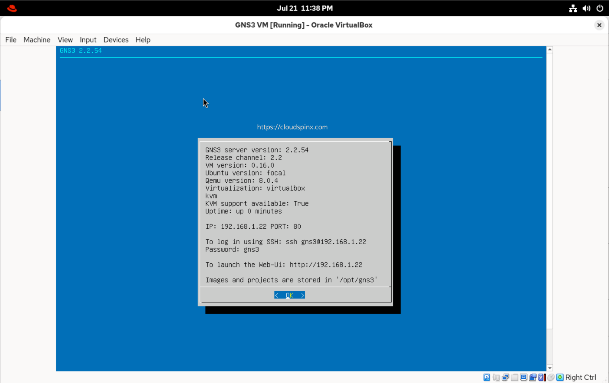 How To Run GNS3 VM on Oracle VirtualBox - CloudSpinx