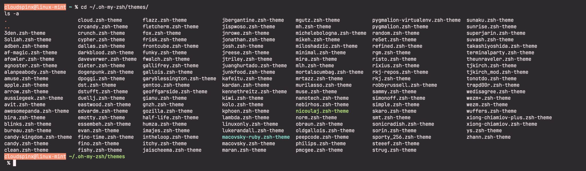 Install and Use Zsh with Oh-My-Zsh on Linux Mint 22 - CloudSpinx