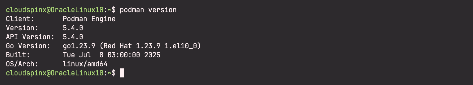 How To Install Podman on Oracle Linux 10 / RHEL 10 - CloudSpinx