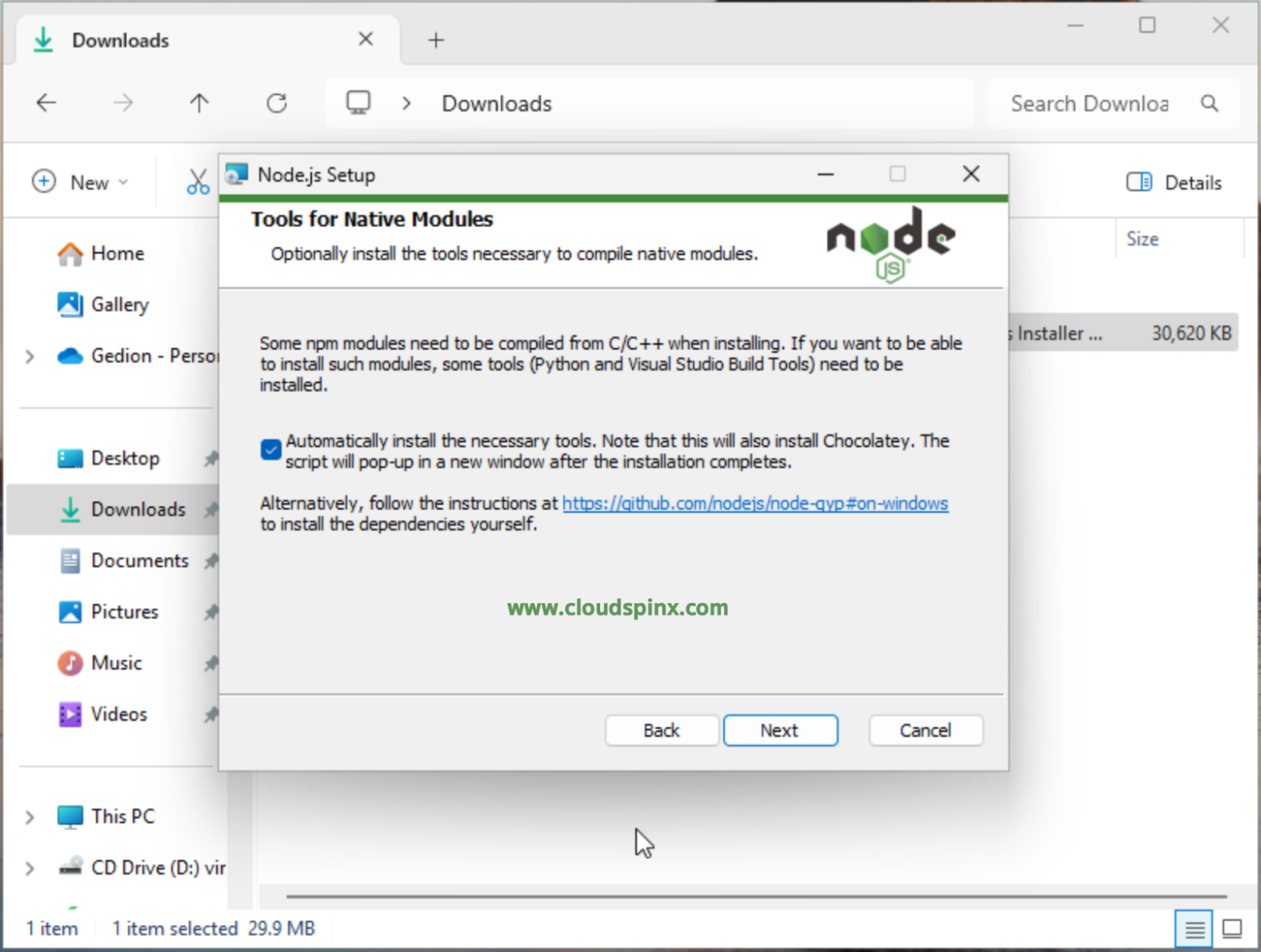 Install and Use Node.js on Windows 11 / Windows 10 - CloudSpinx