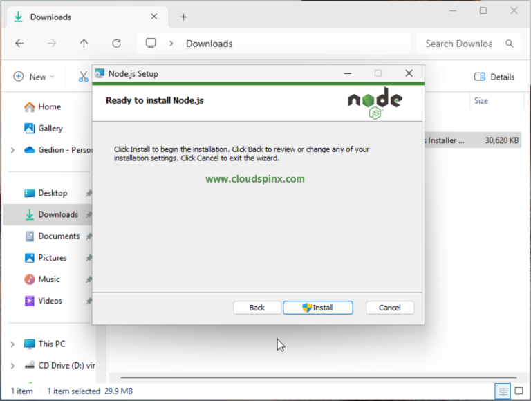 Install and Use Node.js on Windows 11 / Windows 10 - CloudSpinx
