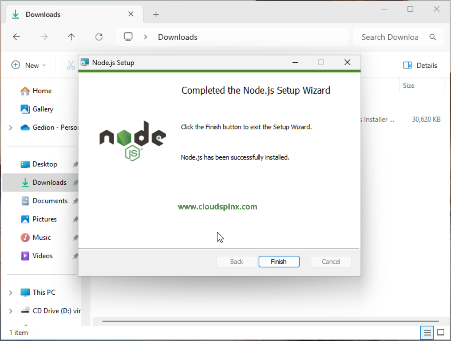 Install and Use Node.js on Windows 11 / Windows 10 - CloudSpinx