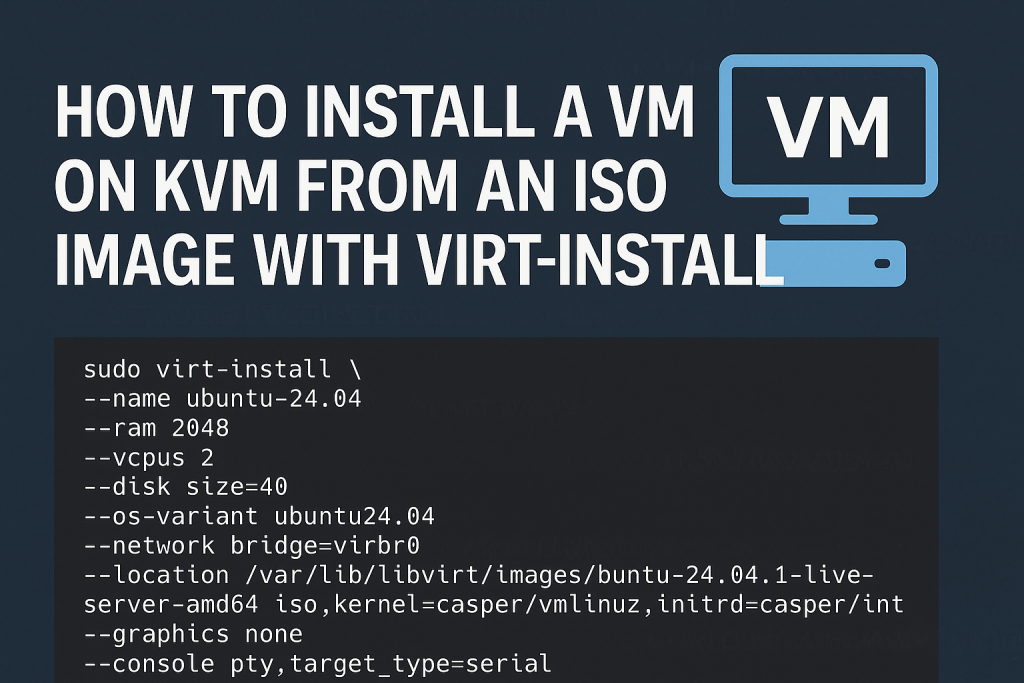 How to Install a VM on KVM from an ISO image with virt-install - CloudSpinx