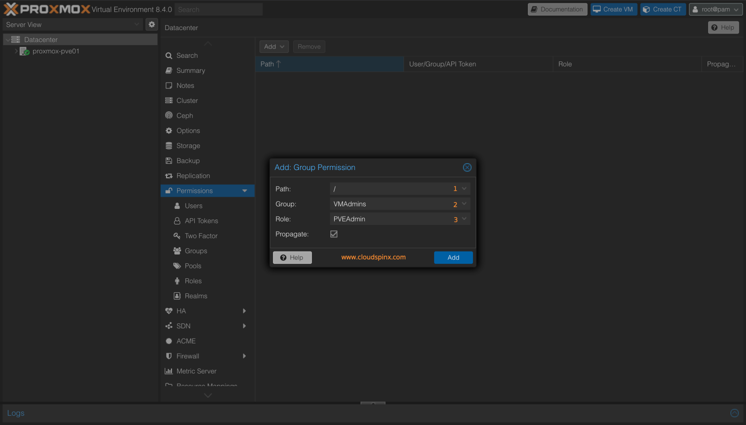 Create Users, Groups and Assign Permissions in Proxmox VE - CloudSpinx