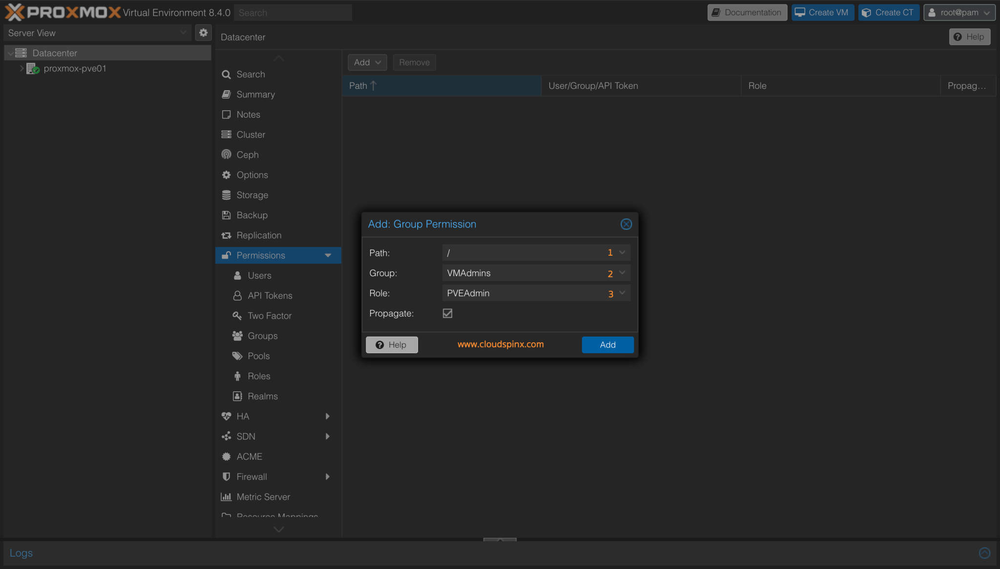 Create Users, Groups and Assign Permissions in Proxmox VE - CloudSpinx