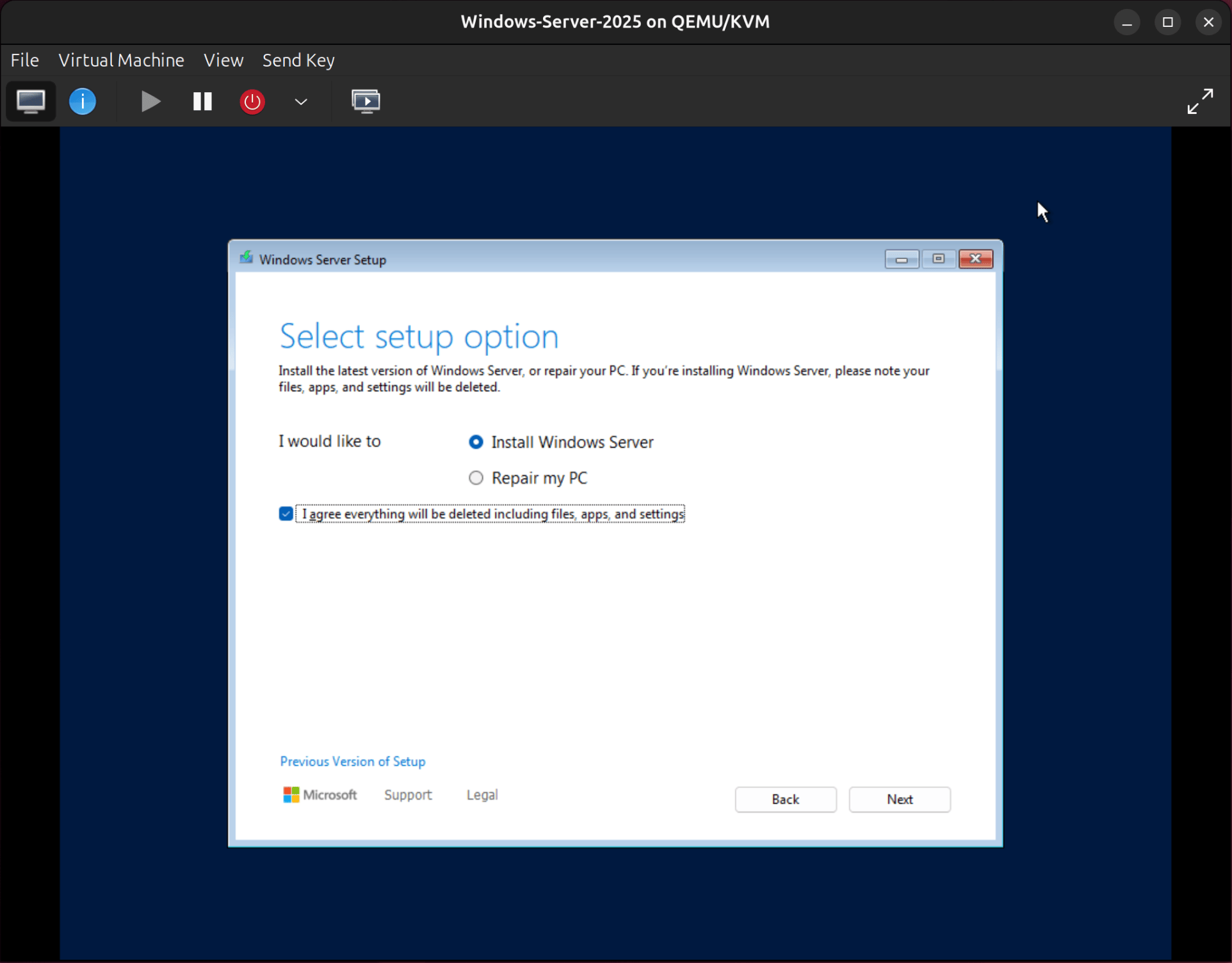Windows Server 2025 Installation on KVM with Virt-Manager - CloudSpinx