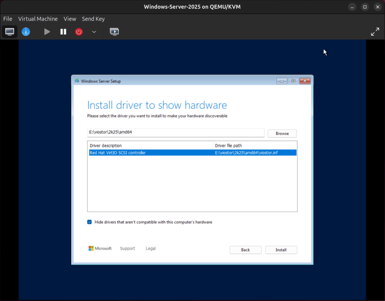 Windows Server 2025 Installation on KVM with Virt-Manager - CloudSpinx