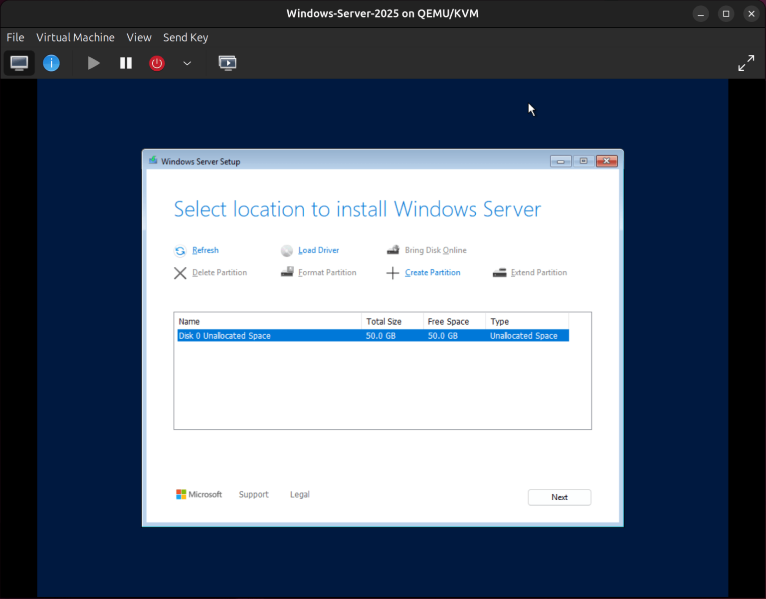 Windows Server 2025 Installation on KVM with Virt-Manager - CloudSpinx